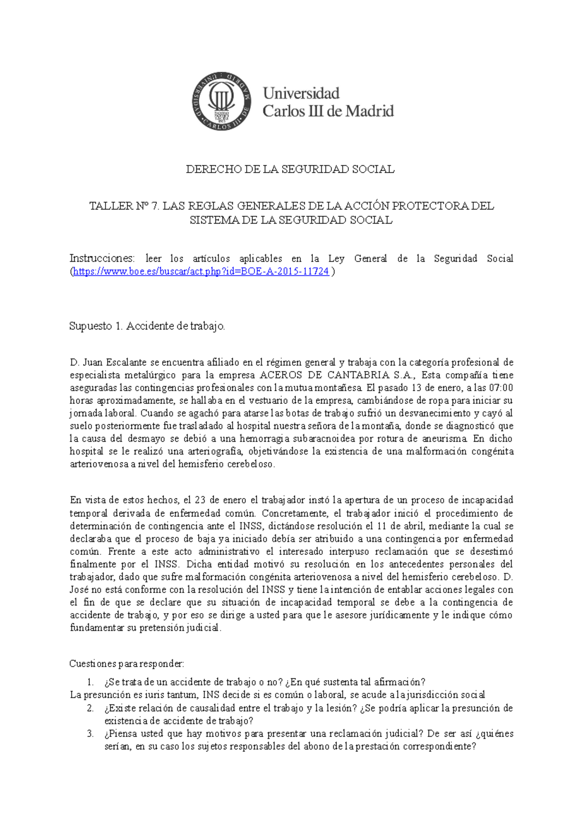 Clase práctica 7 Las reglas generales de la acción protectora del ...