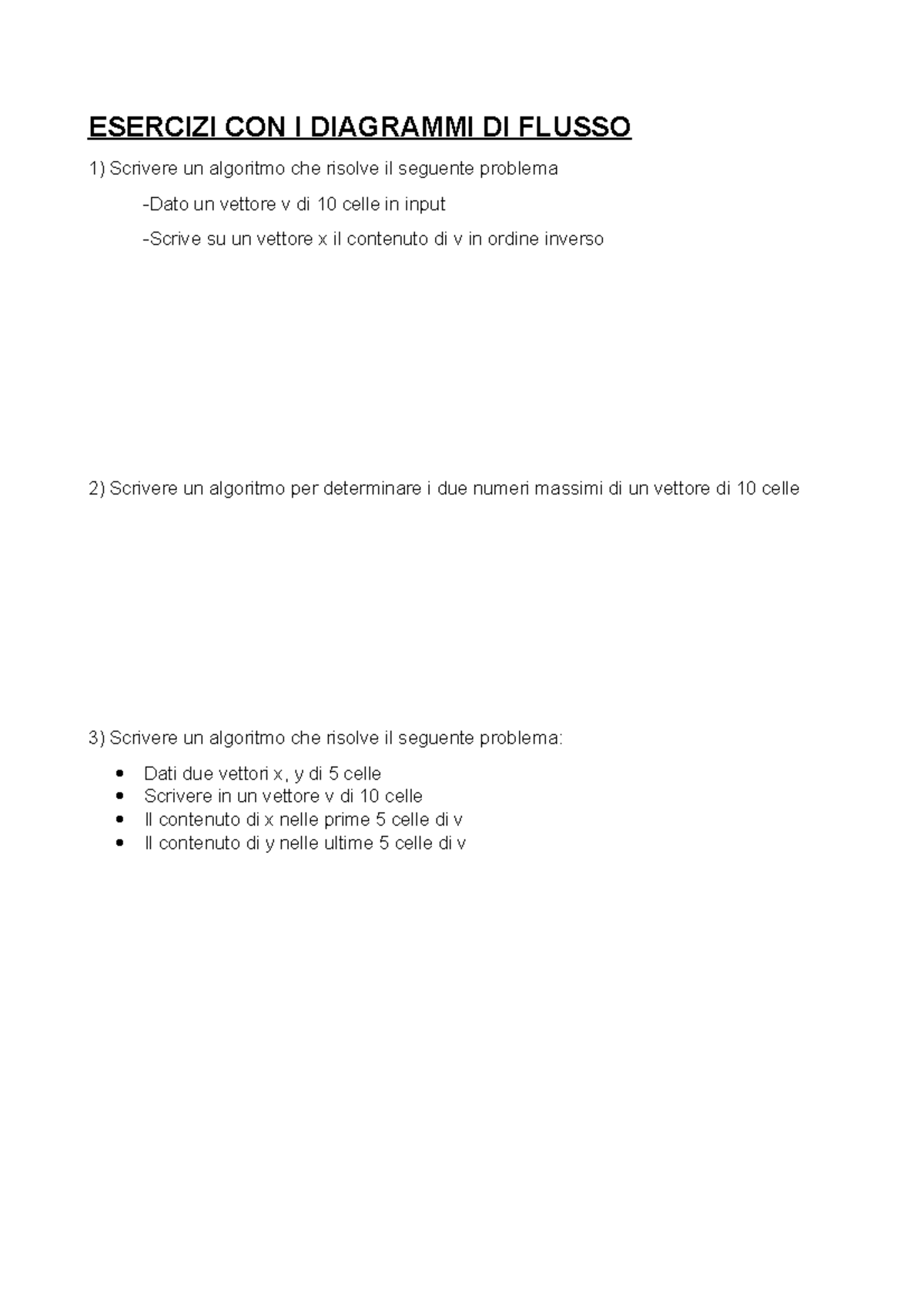 Esercizi CON I Diagrammi DI Flusso - Informatica - UniBg - Studocu