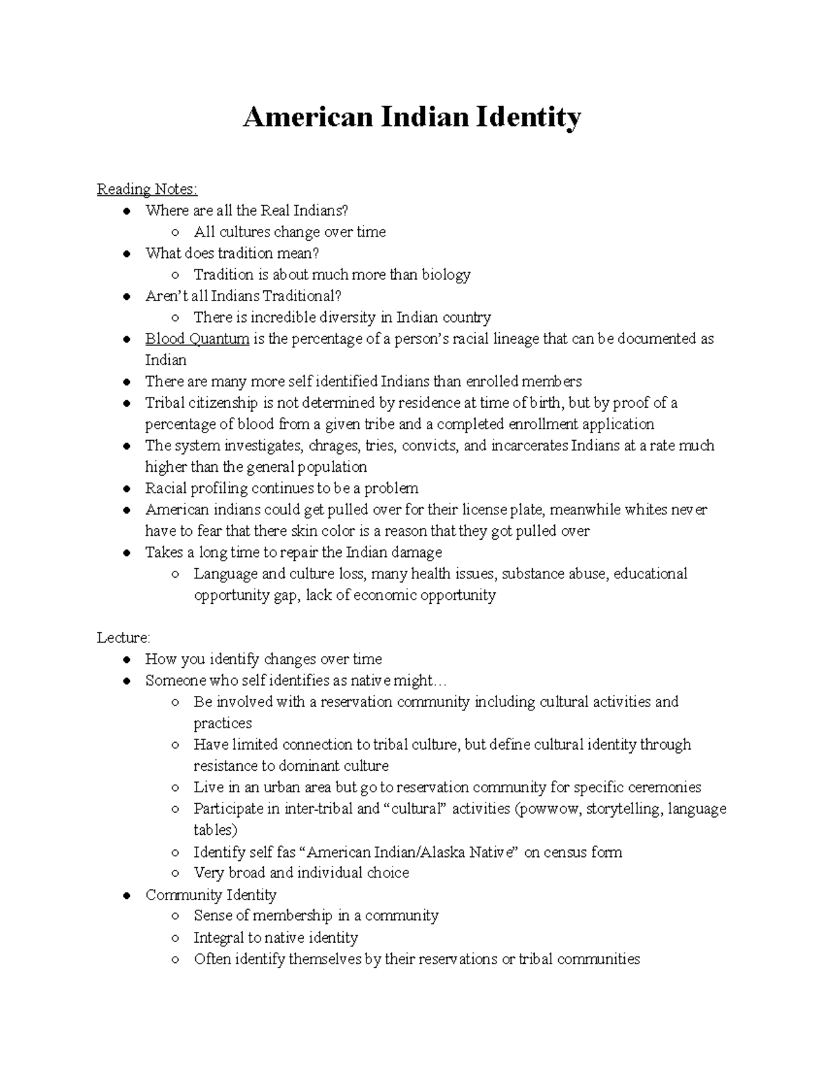 Week 3 American Indian Identity - American Indian Identity Reading ...