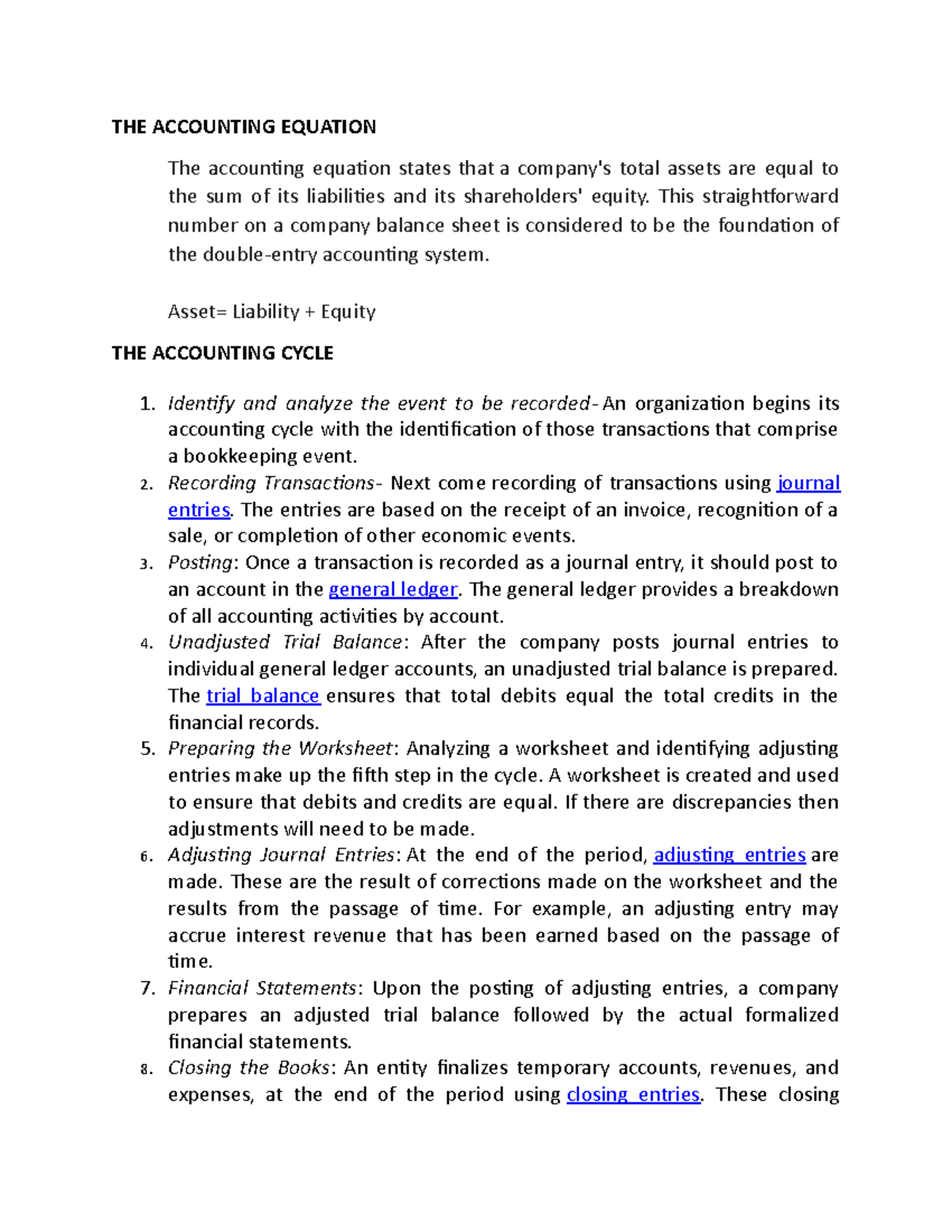 THE Accounting Equation lesson 3 - Accountancy - Studocu