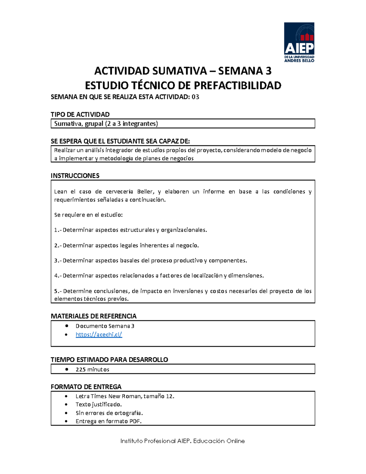 EPR101 Orientaciones Semana 3 A - Instituto Profesional AIEP. Educación Online ACTIVIDAD ...