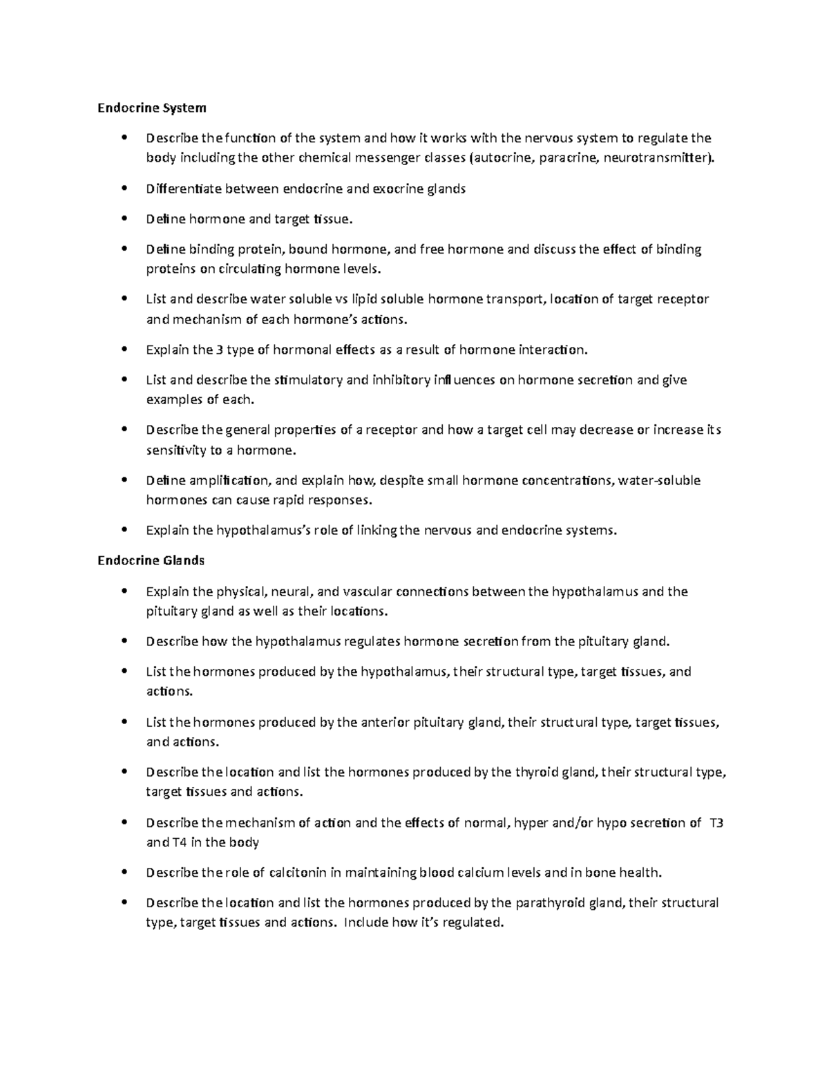 Endocrine System - Lecture notes chapter13 - Endocrine System Describe ...