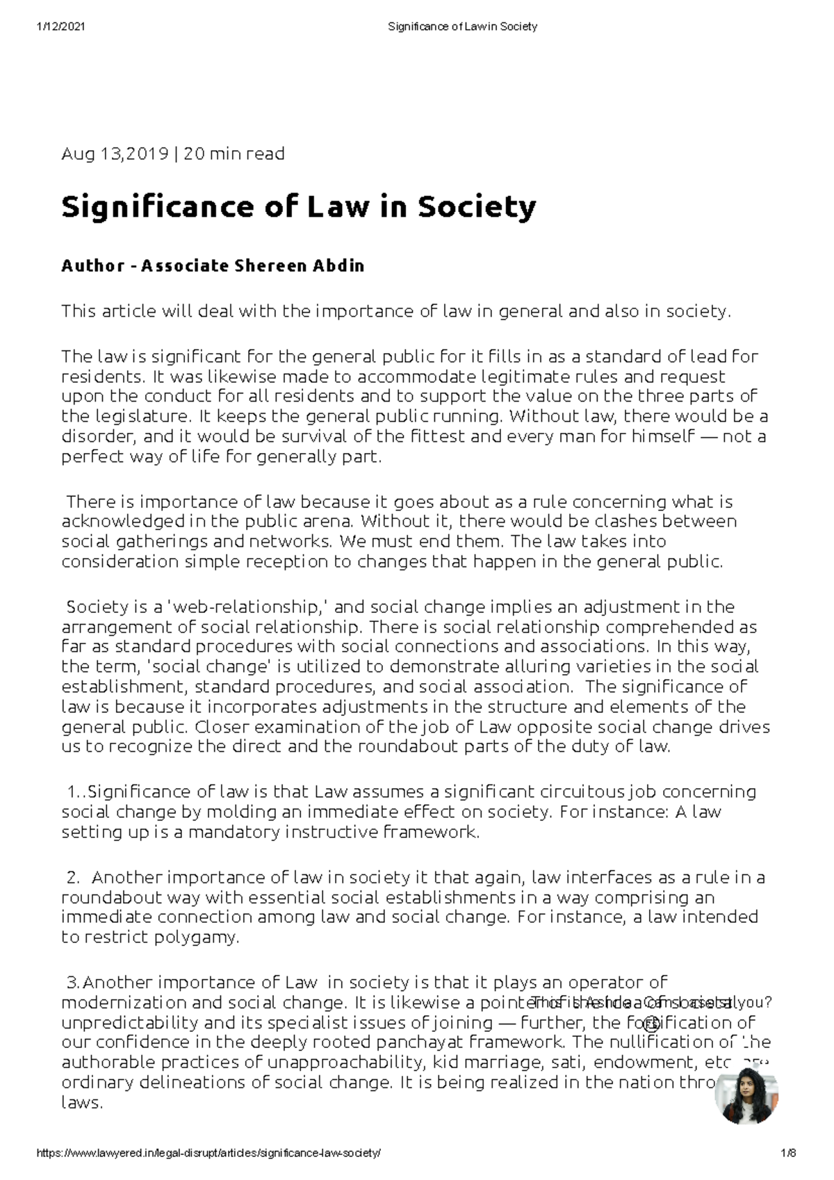 Significance of Law in Society - Aug 13,2019 | 20 min read Significance ...