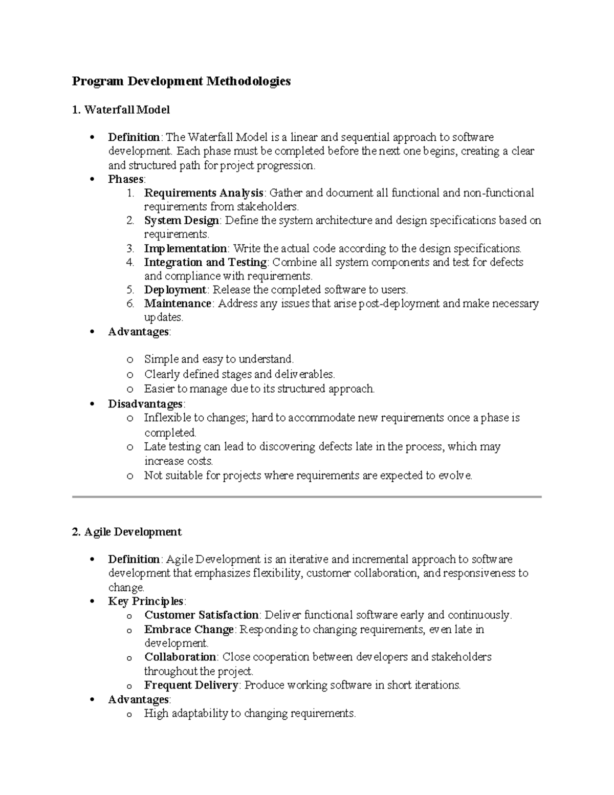 Program Development Methodologies - Waterfall Model Definition: The ...