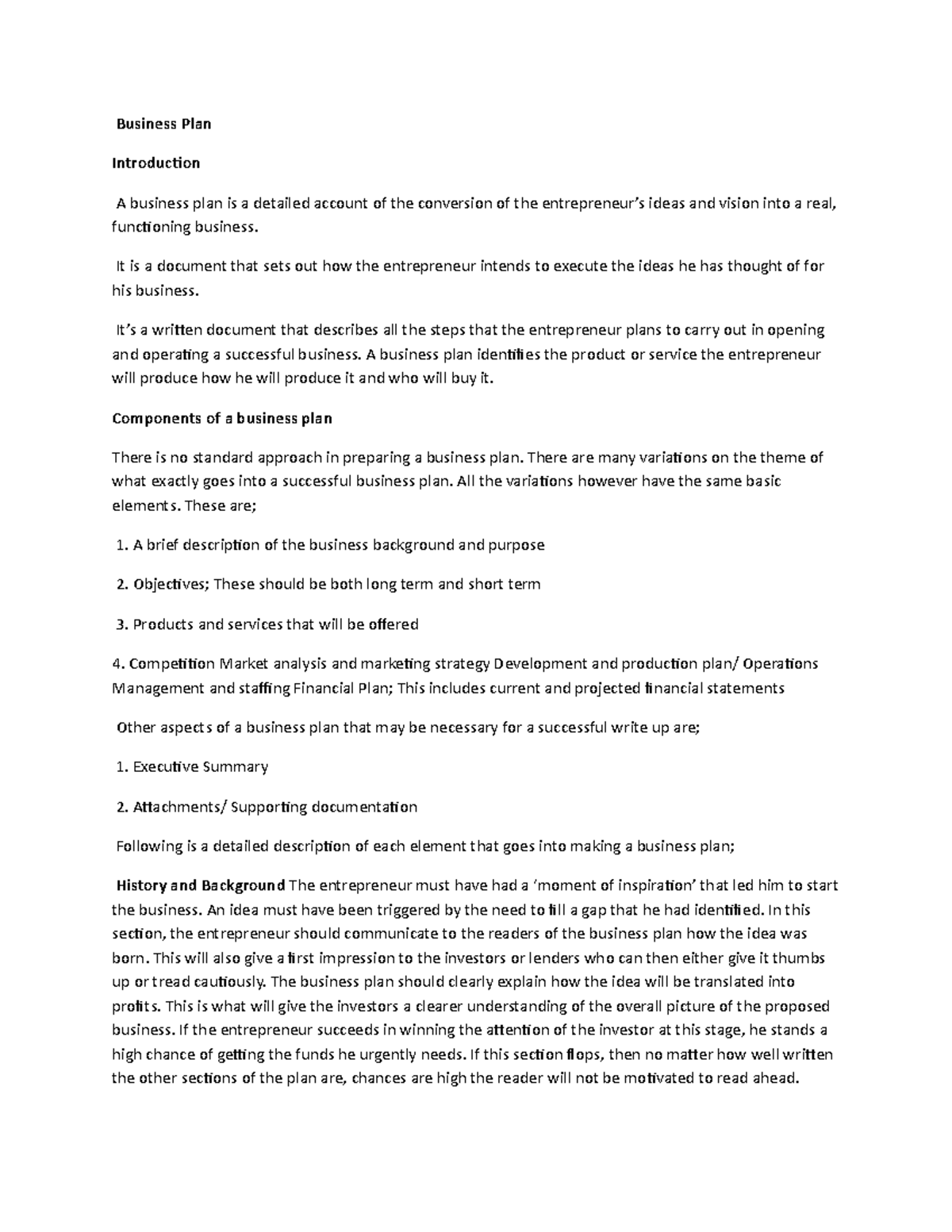 Business Plan Highlighting Basic Parts Of A Model Business Plan In The