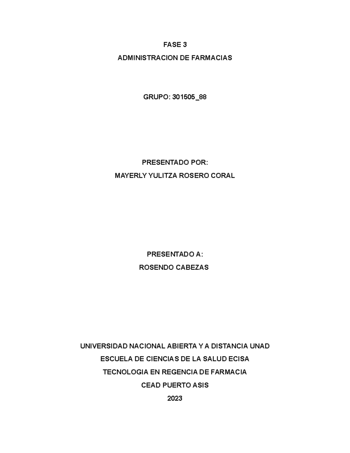 Administracion de Farmacias Mayerly Rosero Parte Individual - FASE 3 ADMINISTRACION DE FARMACIAS ...
