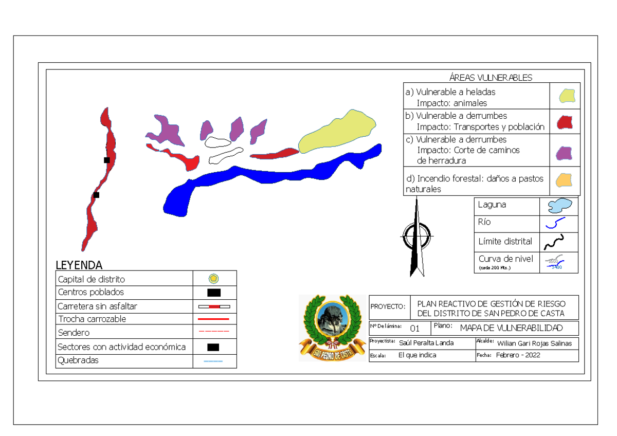 MAPA DE Vulnerabilidad Casta recover - PLAN REACTIVO DE GESTIÓN DE RIESGO DEL DISTRITO DE SAN ...