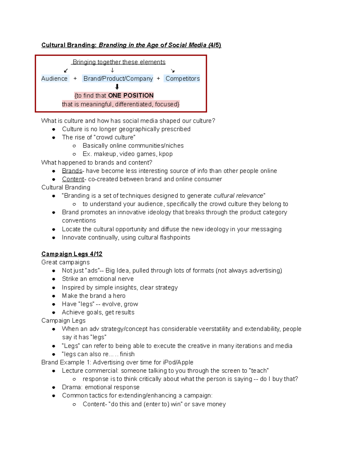 ADV 283- 3 - 283 Lecture Notes: Part 3 - Cultural Branding: Branding in ...