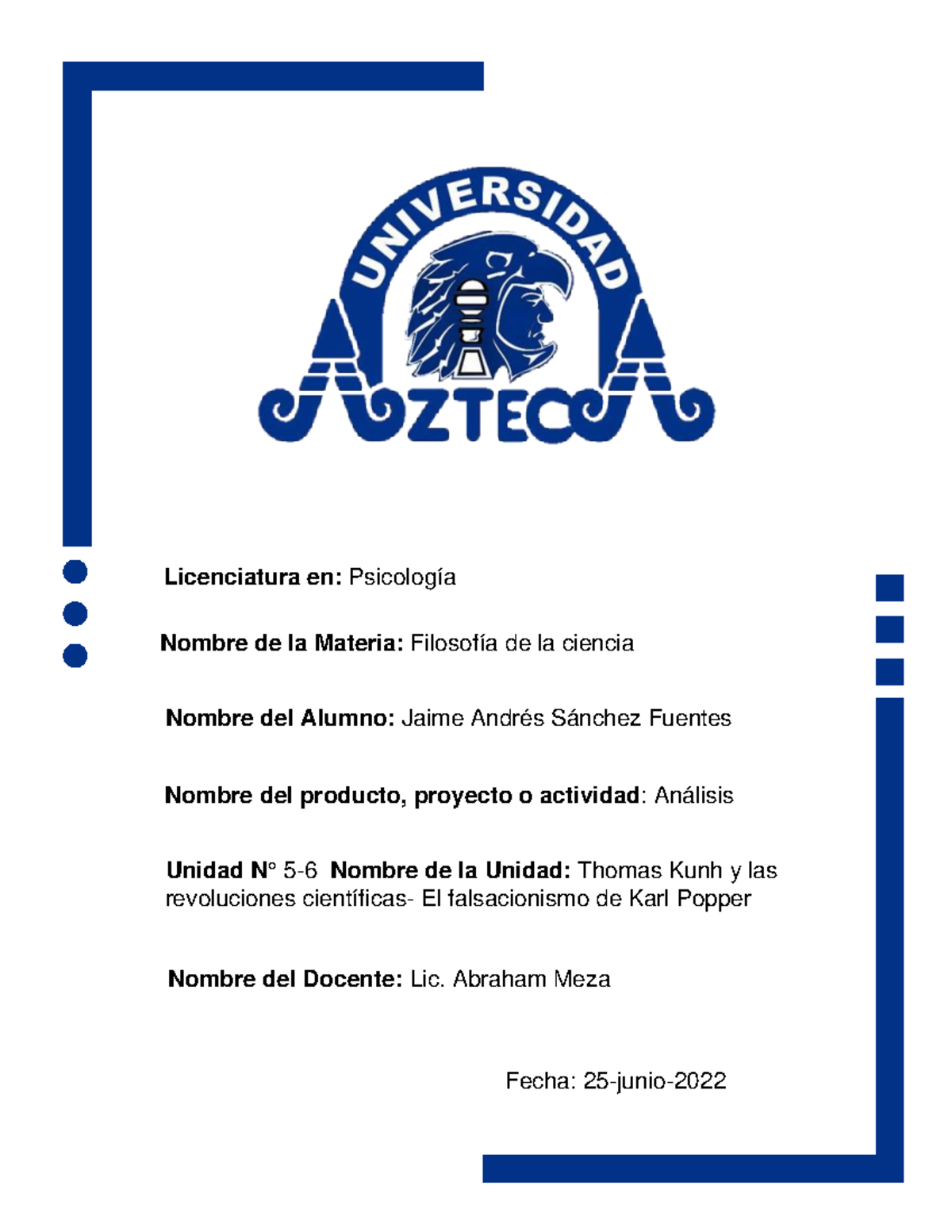 La revolucion - sfsfsf - Licenciatura en: Psicología Nombre de la ...