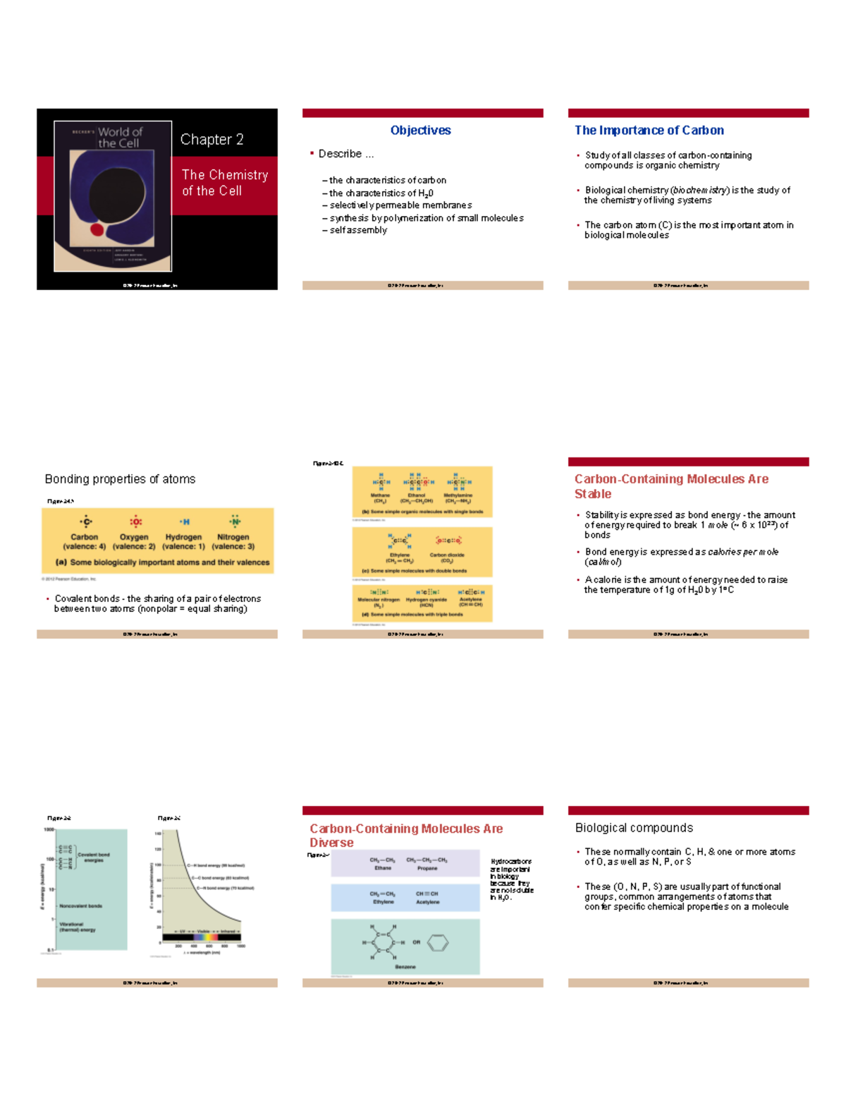 Chapter 2 Notes- cell biology - © 2012 Pearson Education, Inc. Kathleen ...