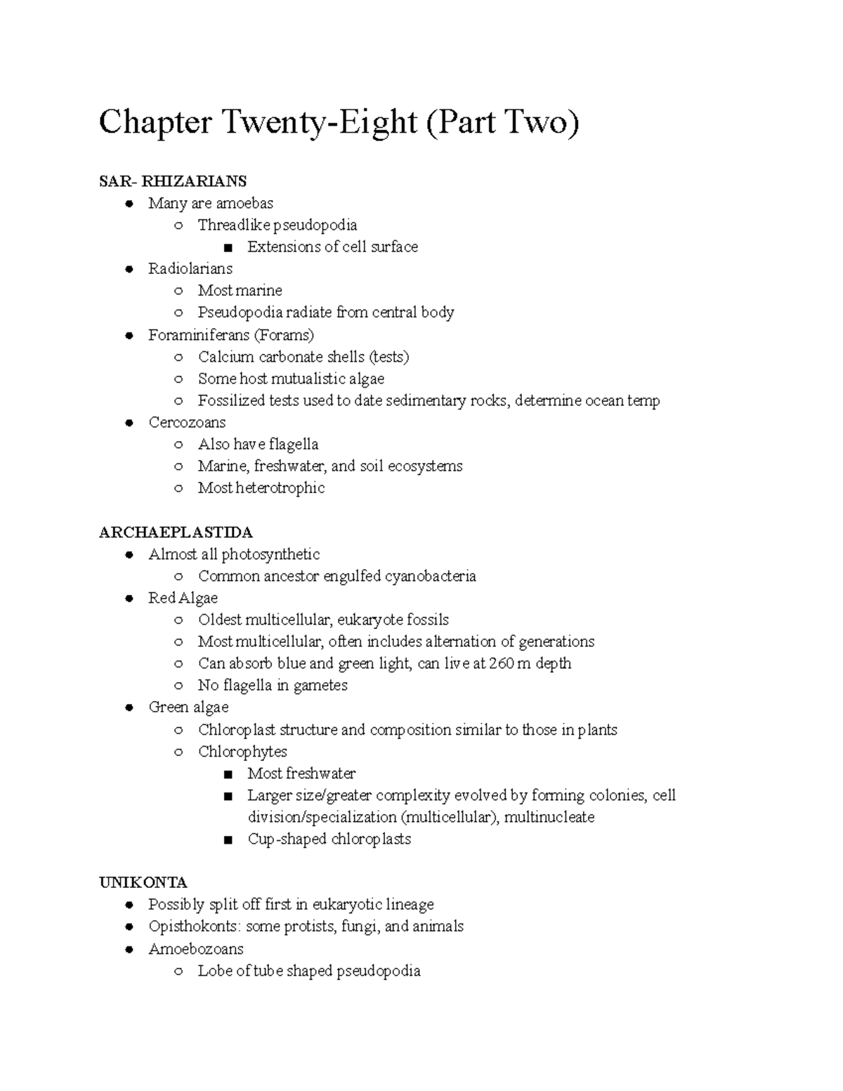 BI 212 Chapter 28 Pt. 2 Notes - Chapter Twenty-Eight (Part Two) SAR ...