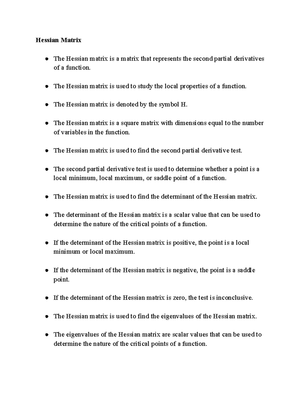 Calc 3 - Sophia Gonet 2022 - Calc III - Hessian Matrix The Hessian ...