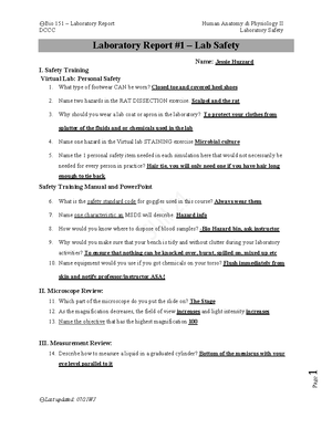 BIO 151 lab 1 - lap practical study guide labs 1 - 4 BIO 151 Human Anatomy and Physiology II Lab ...