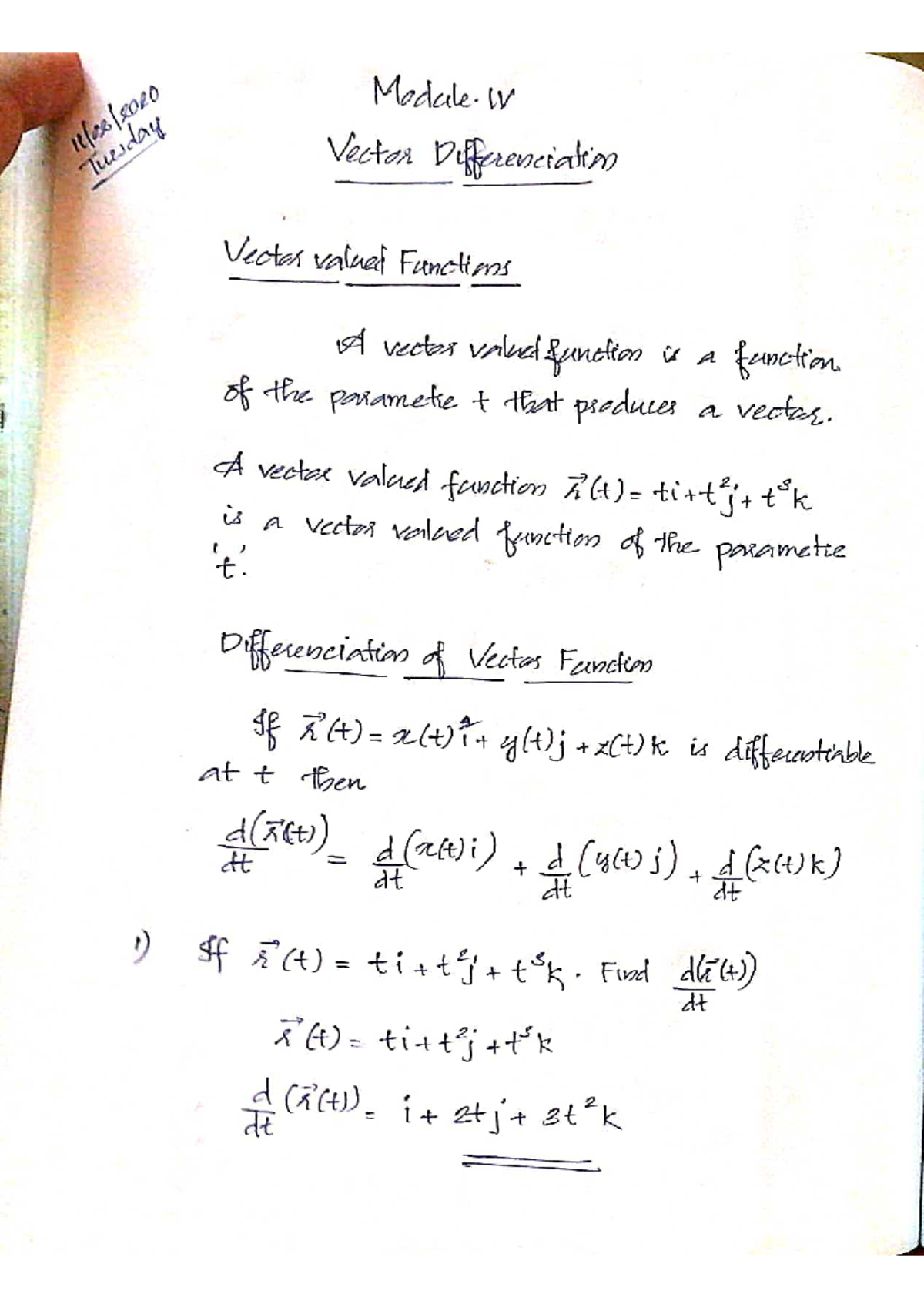 S2 Module 4 - Vector Differentiation - Computer Science - Studocu