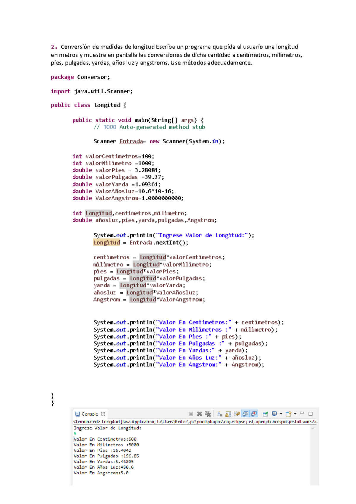 Programa De computo Eclipse programacion Java - 2. Conversión de ...