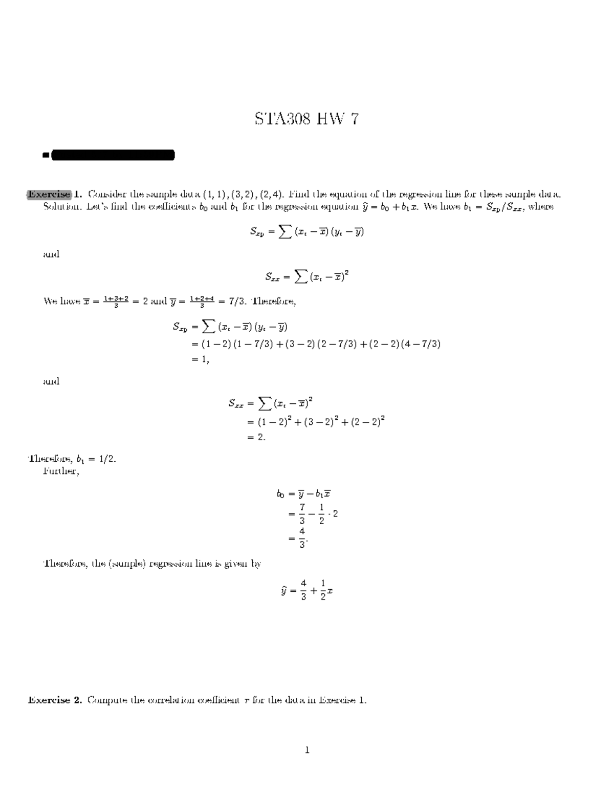 HW 7 solution - Spring 2022 - P♦st ② P ① r s ♦♥s r t s ♠♣ - Studocu