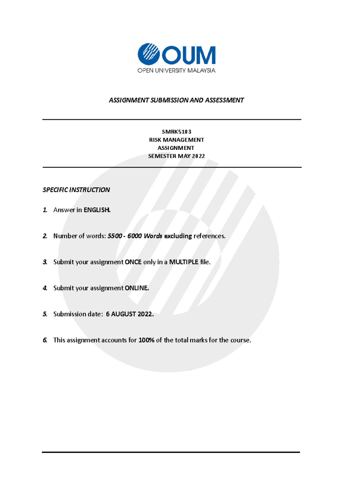 Assignment 2022 - ASSIGNMENT SUBMISSION AND ASSESSMENT - Studocu