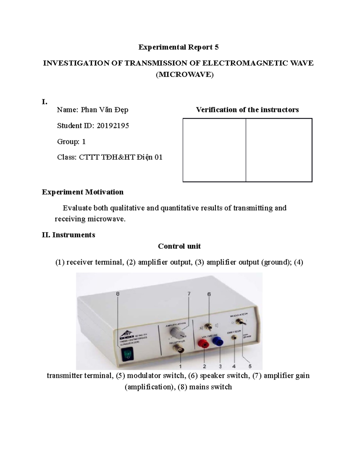 Ex5sample - Experiment Report 5 - Experimental Report 5 INVESTIGATION ...