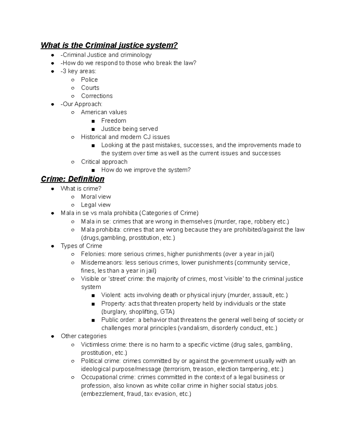 Criminal Justice Notes - What is the Criminal justice system? -Criminal ...