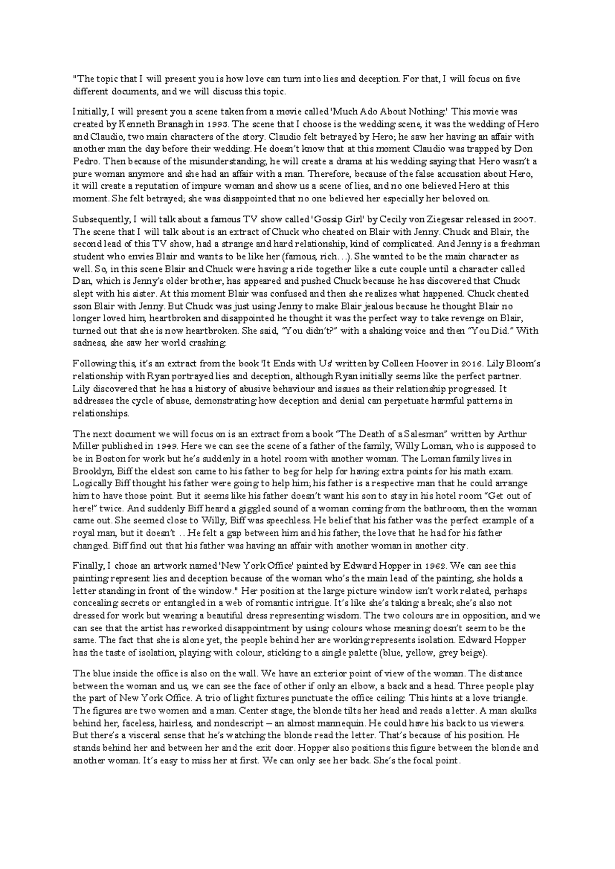 LLCE - voici un exemplaire du dossier pour l'oral de llce - "The topic ...