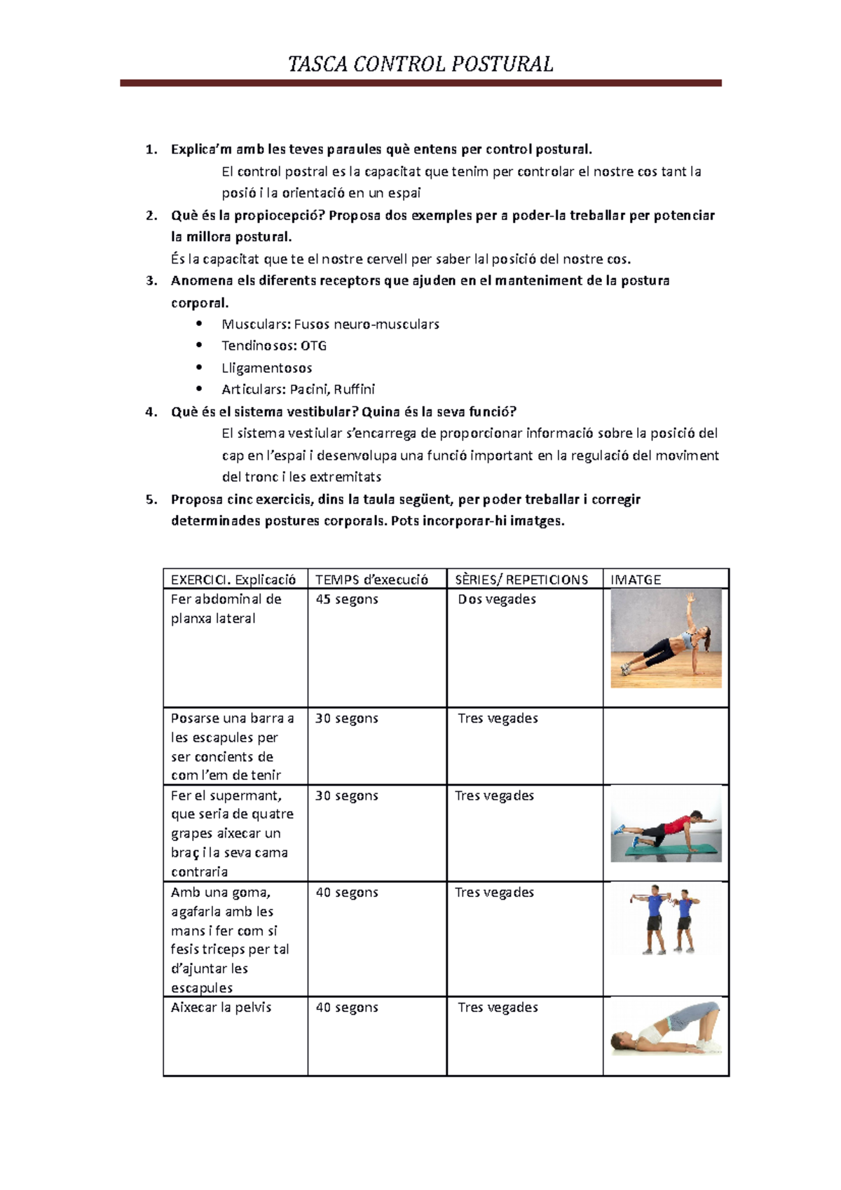 Tasca Control Postural - TASCA CONTROL POSTURAL 1. Explica’m amb les teves paraules què entens ...