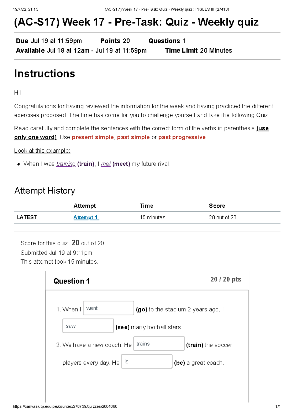 (AC-S17) Week 17 - Pre-Task Quiz - Weekly quiz Ingles III (27413) - (AC-S17) Week 17 - Pre-Task ...