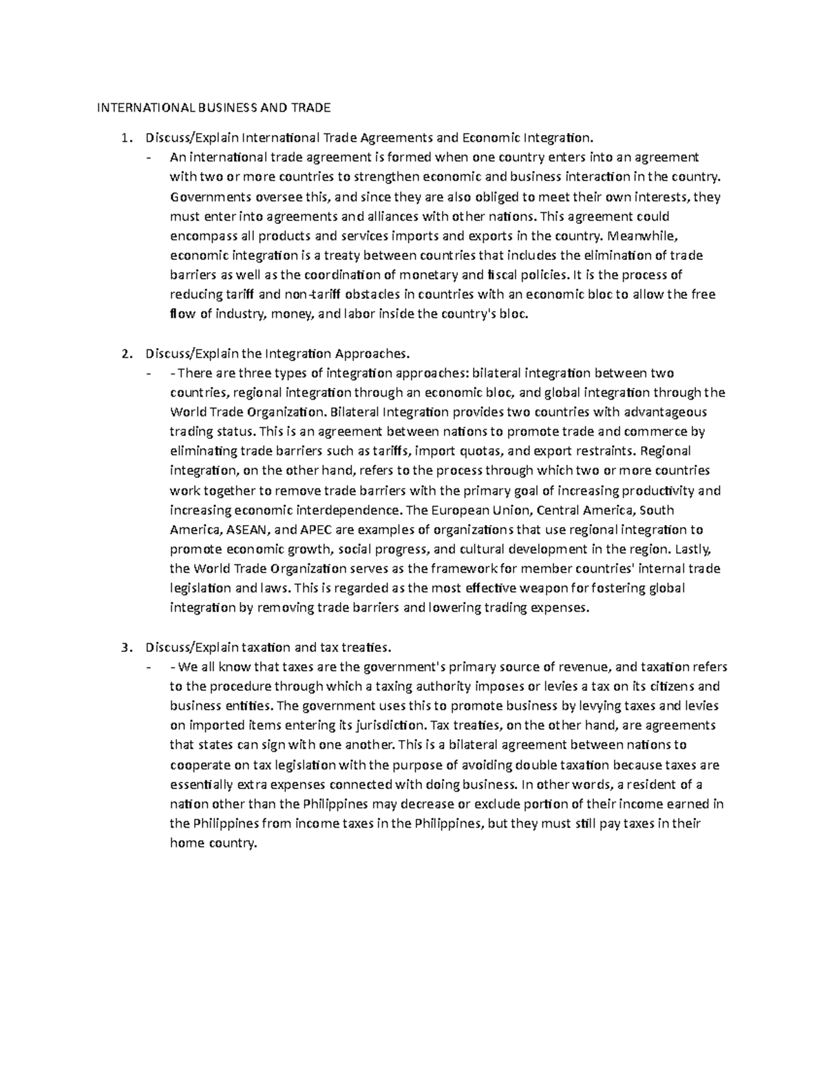 International Business AND Trade - INTERNATIONAL BUSINESS AND TRADE ...