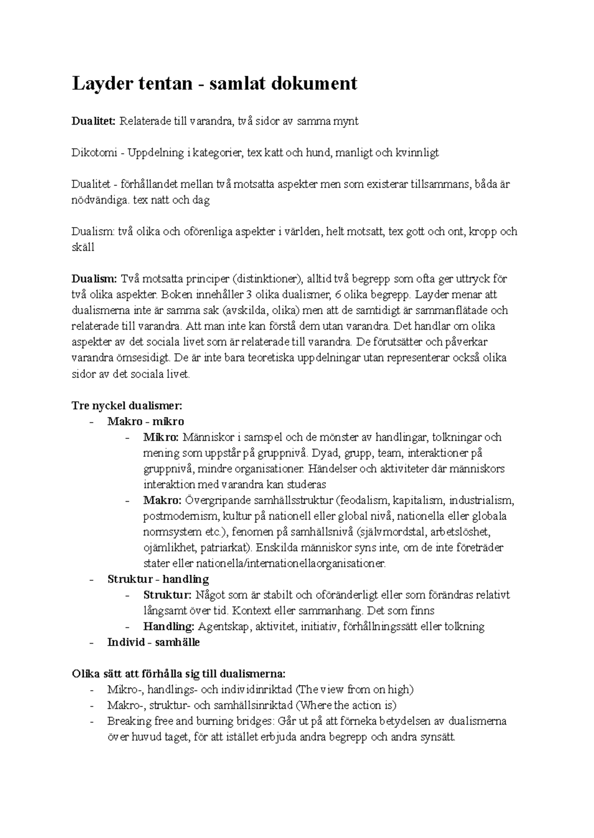 Layder tentan - samlat dokument - Layder tentan - samlat dokument ...