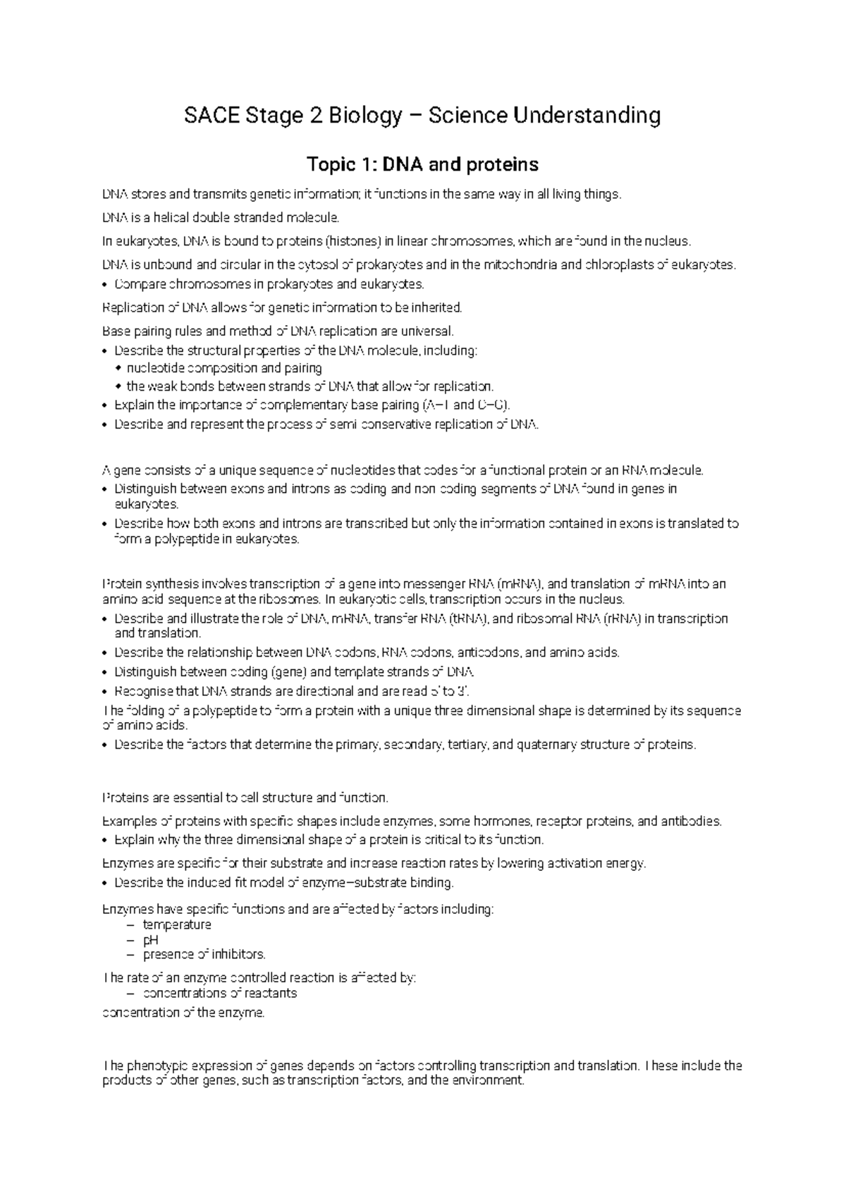 SACE Stage 2 Biology - Science Understanding - SACE Stage 2 Biology ...