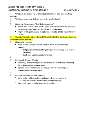 Prof. Hamann - PSYC 302 #1 - Topic: Encoding: Encoding is the process of converting information ...