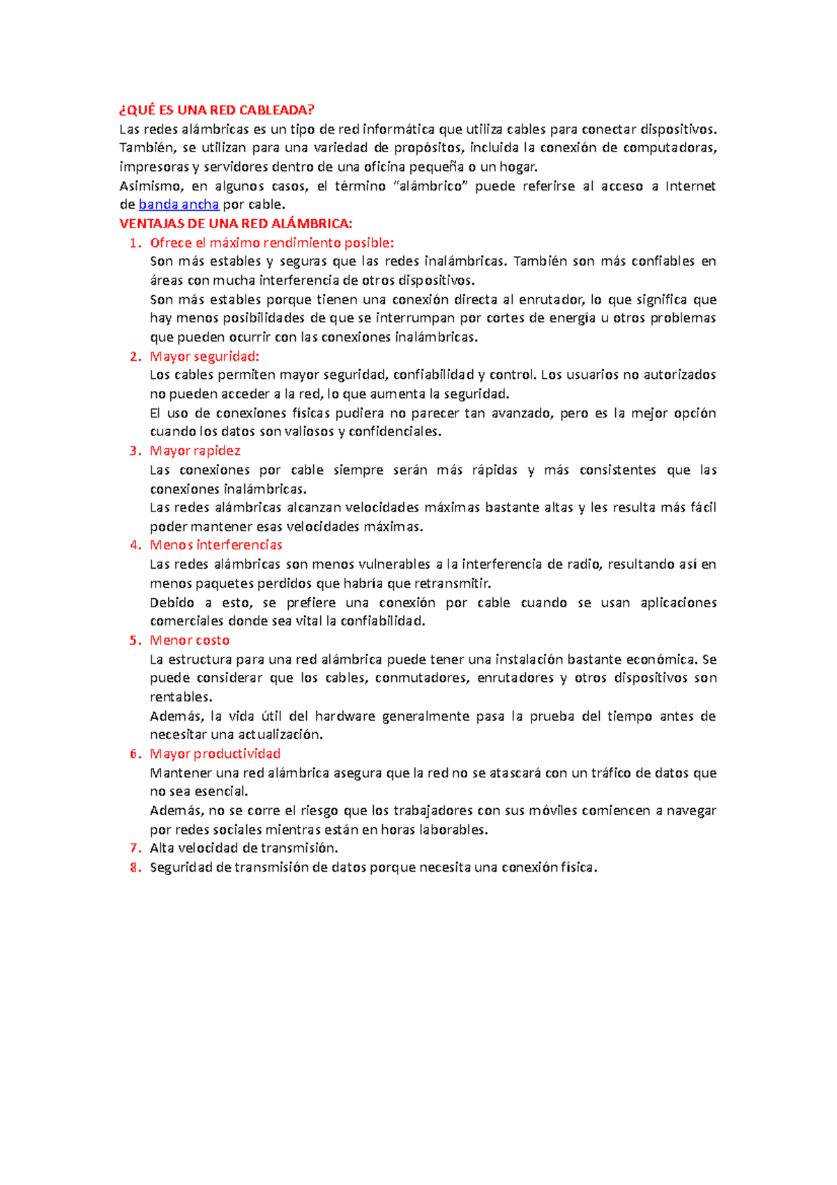 QUÉ ES UNA RED Cableada - ES UN TRABAJO BASICO - ¿QUÉ ES UNA RED ...