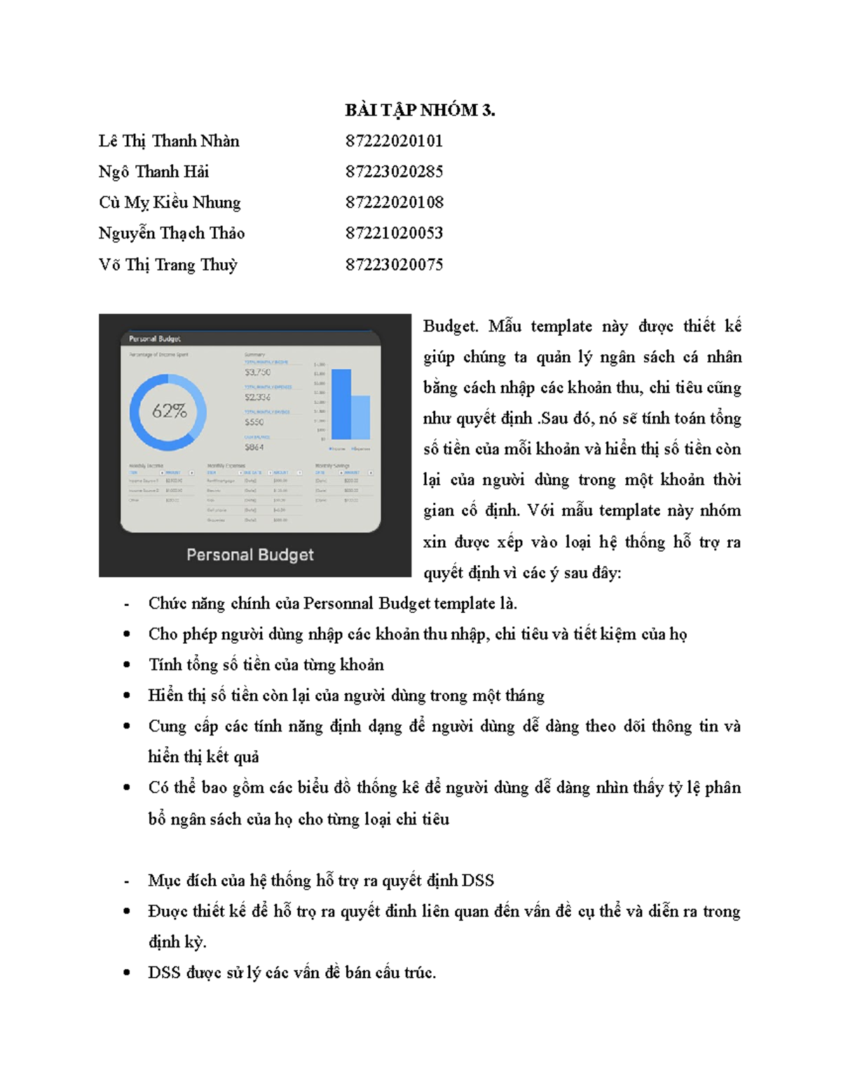 BAI TAP NHOM 3 Template - Bài tập nhóm kinh tế doanh nghiệp - BÀI TẬP NHÓM 3. Lê Thị Thanh Nhàn ...