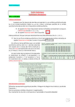 Chapitre 2 - outils stat - Chapitre 2 : statistiques descriptives ...