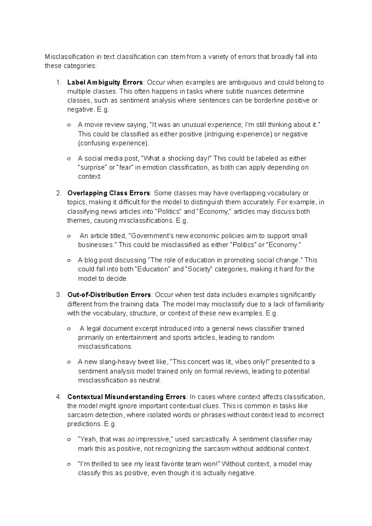 Error Analysis for Classification - Misclassification in text ...