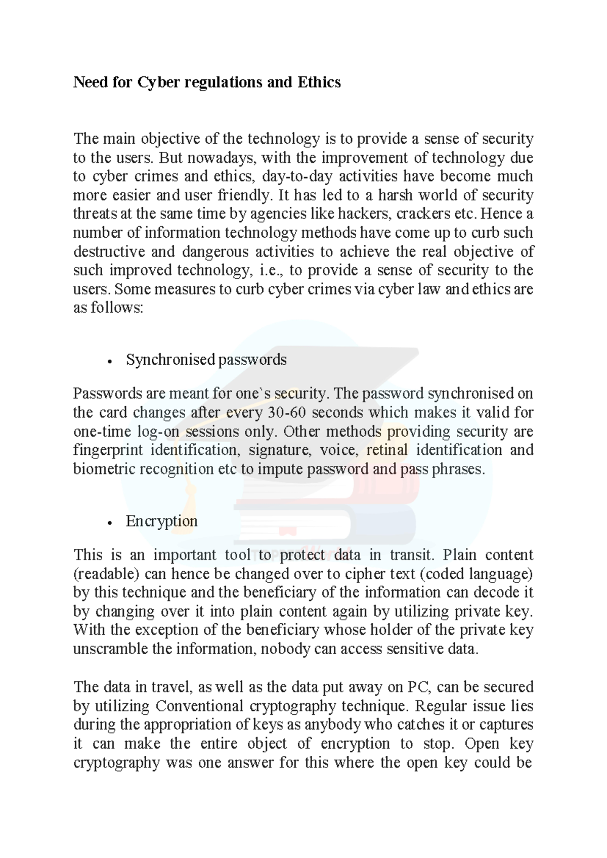 Cyber law and Ethics (33) - Need for Cyber regulations and Ethics The ...