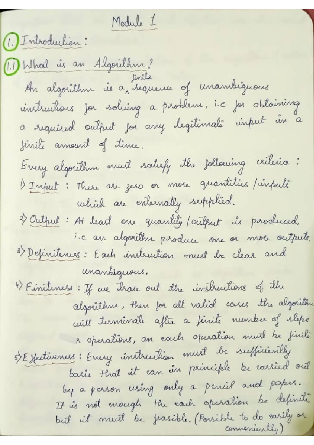 Module 1 - Notes 1 - Module 1 1. Introduction 1 What is an Algorithm ...