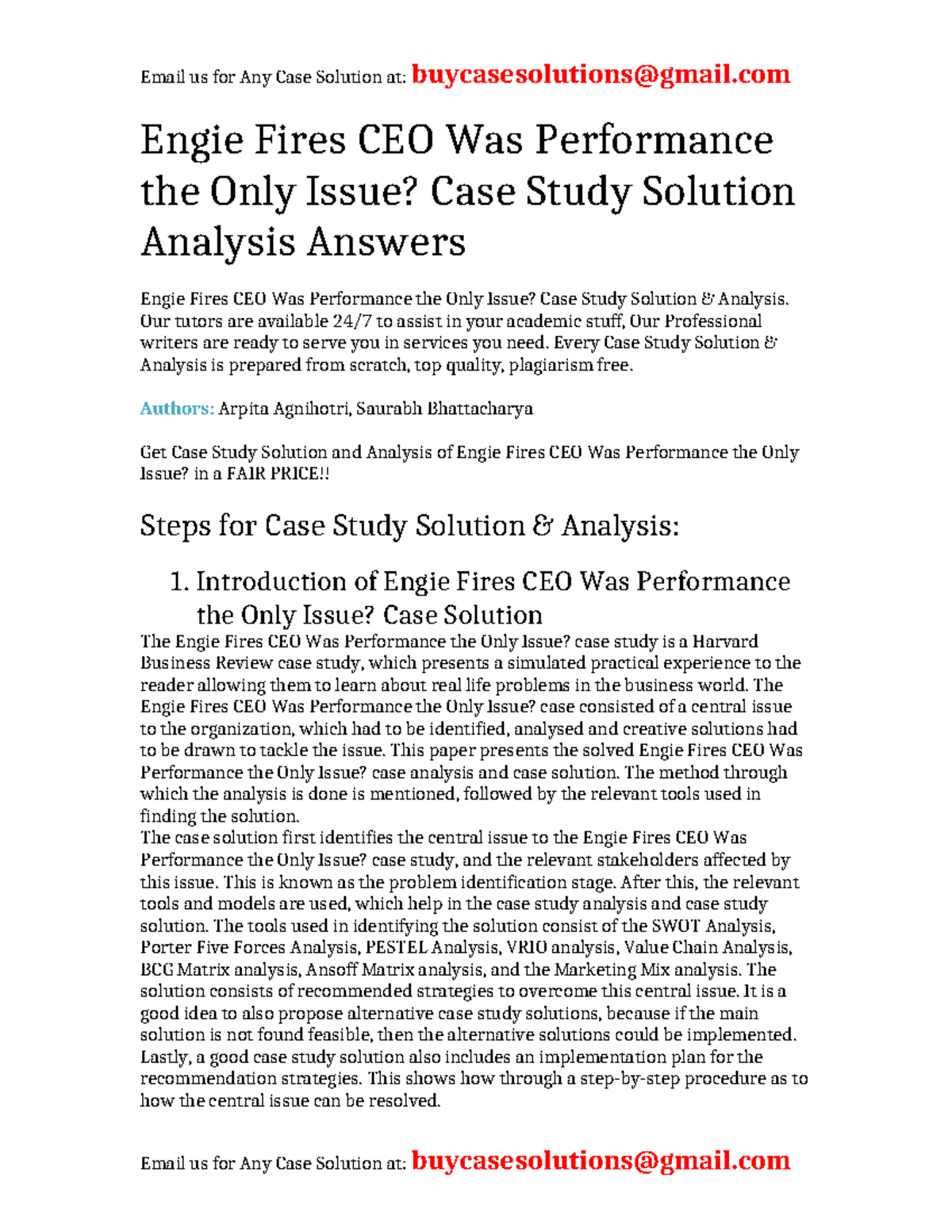 Case Solution Engie Fires CEO Was Performance the Only Issue - Engie Fires CEO Was Performance ...