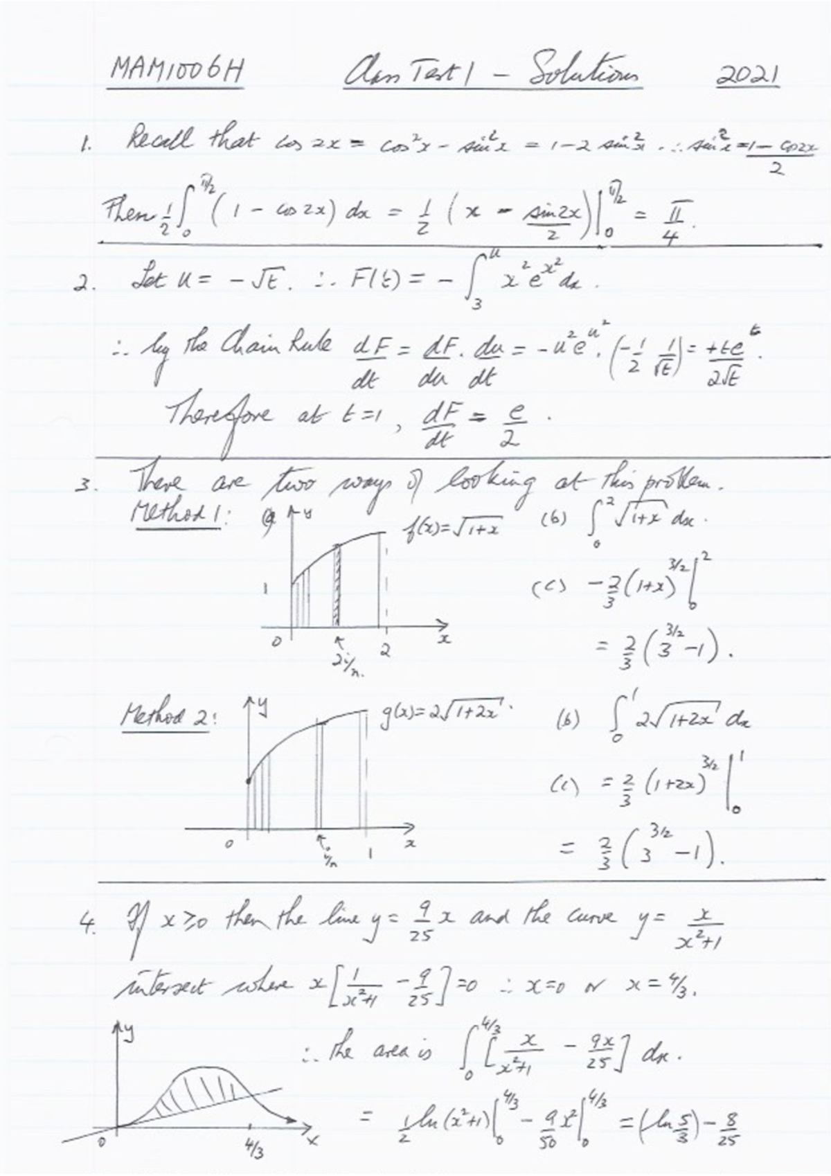 MAM1006TEST 1Solns - Answers - MAM1000W - Studocu