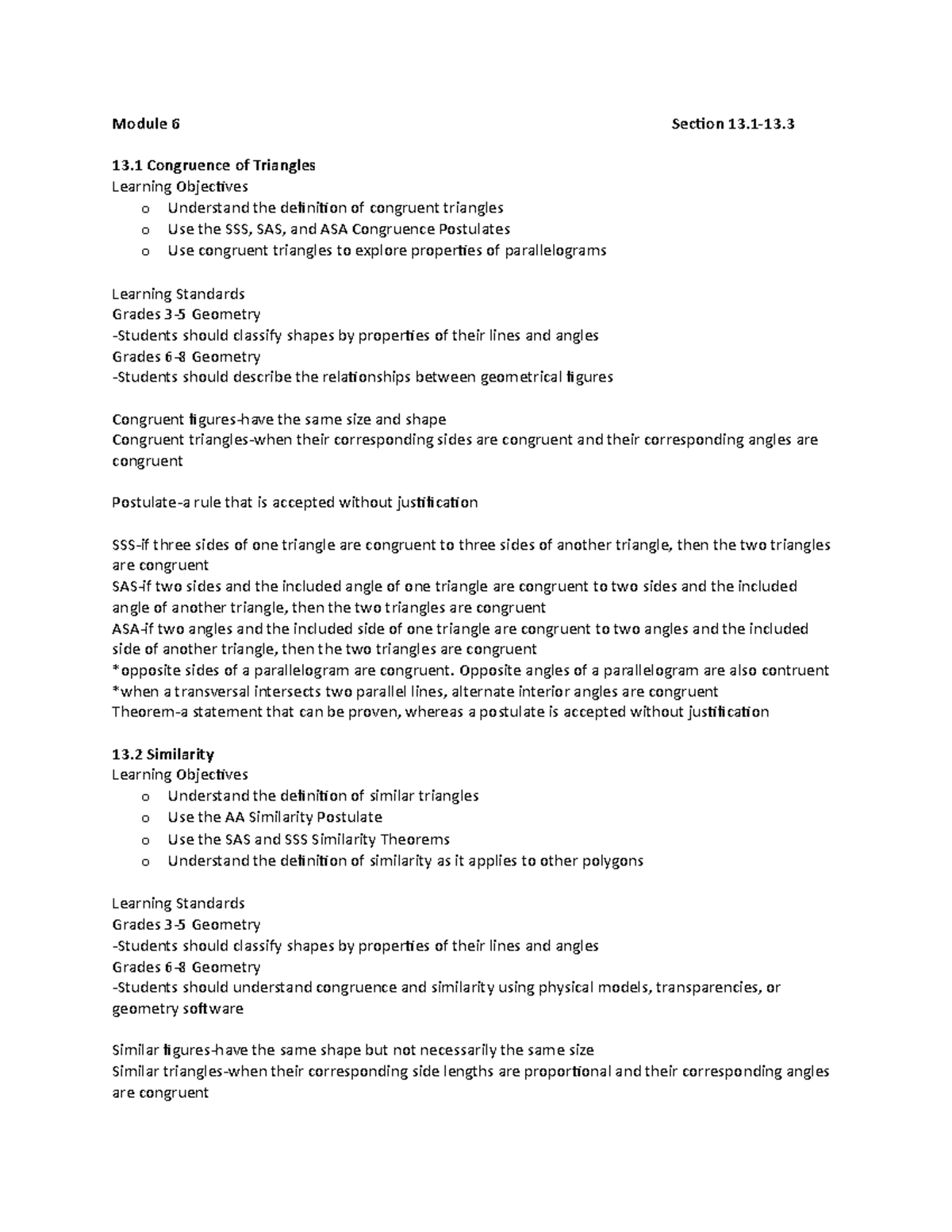 Module 6 (Section 13) - Module 6 Section 13-13. 13 Congruence of ...