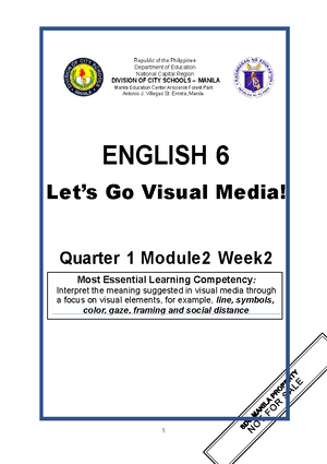 Lesson Exemplar English 6 Quarter 1 - IDEA Lesson Exemplar Learning ...