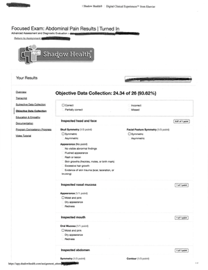 Shadow Health Esther Park Abdominal Pain Subjective - NURS 6023 - Studocu