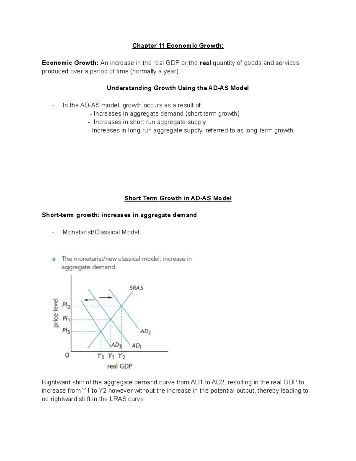 Chapter 11 and 12 Economic Notes - Chapter 11 Economic Growth: Economic ...