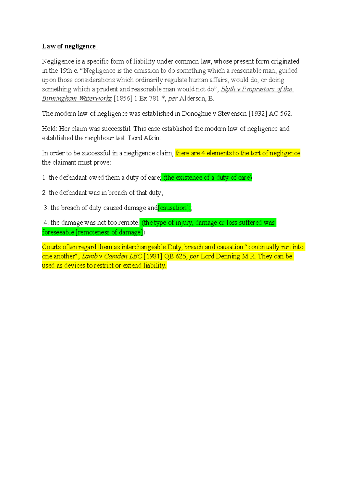 Problem Question Detailed-Negligence - Law of negligence Negligence is a specific form of ...