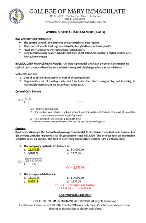 SCM Week6 LPS Absorption and Variable Costing Answer Key - JP Rizal St ...