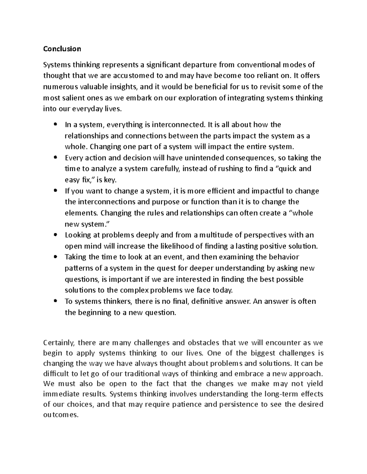 Final PART-Conclusion- The Art Of Thinking In Systems - Conclusion ...