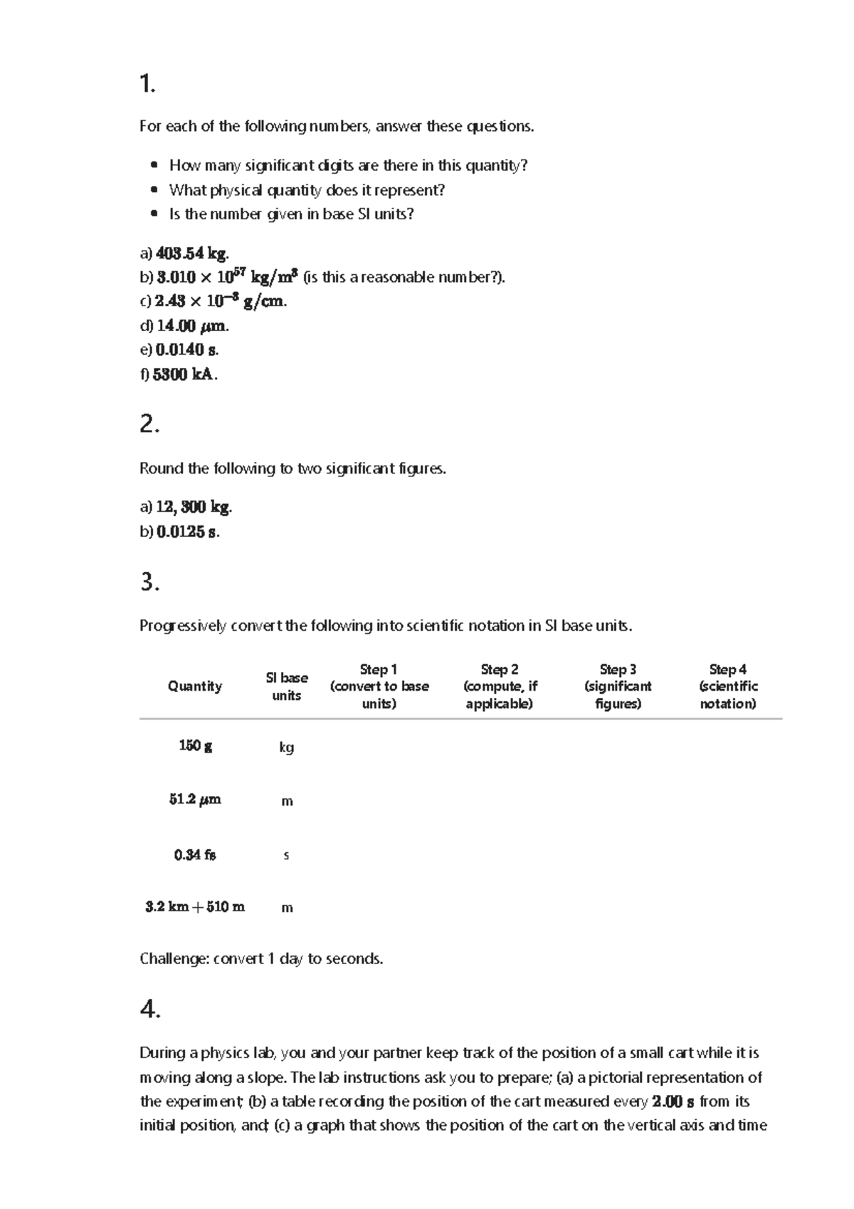 M01 Problem Set - physics - 1. For each of the following numbers ...
