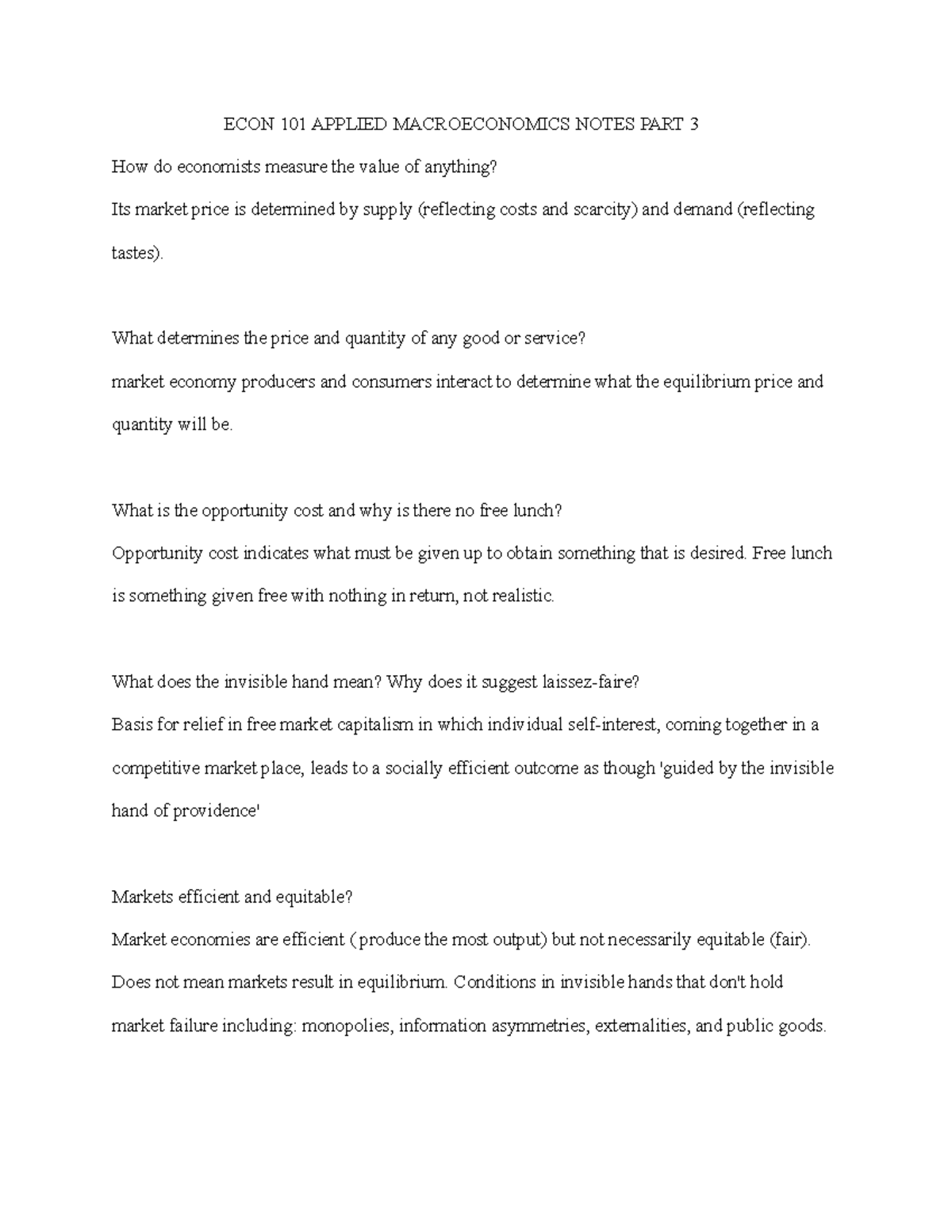 ECON 101 Applied Macroeconomics Notes PART 3 - ECON 101 APPLIED ...