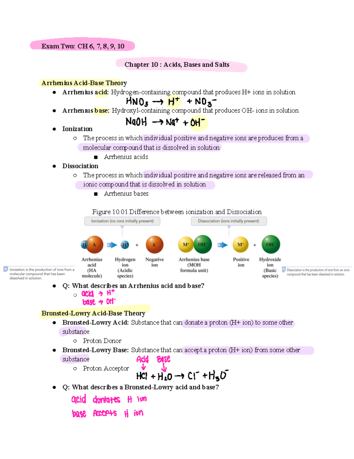 Chapter 10 Acids, Bases and Salts - Exam Two: CH 6, 7, 8, 9, 10 Chapter ...