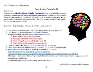 Research Project Presentation # 2 - UC1150 Orientation: College Success ...