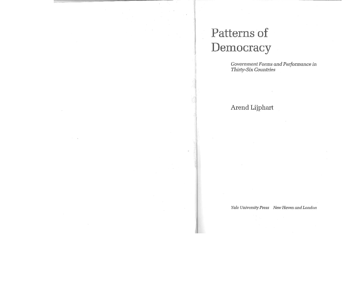 8.1.- Lijphart Arend Patterns pp 9-171 - Patterns of Democracy ...